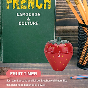 Cabilock Rotating Alarm Timer Cooking Timer Mechanical 1pc Strawberry Timer Boiled Eggs Clock Plastic Outside to Rotate Digital Clocks Egg Decorating