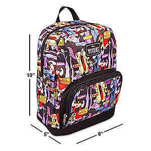 Fast Forward New York Disney Villains Preschool Backpack for Kids, Toddlers - 4 Pc School Supplies Bundle with Disney Villains 10'' Mini Backpack for Boys and Girls, Stickers, and More