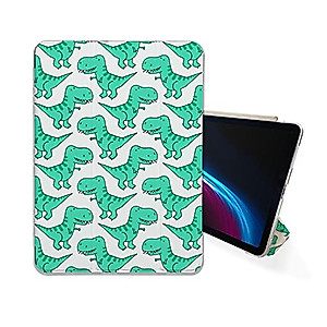 Kawaii Dino Kid T-rex Cute case Compatible with iPad Mini Air Pro 7.9 8.3 9.7 10.2 10.9 11 12.9 inch Pattern Cover New 2022 2021 Trifold Stand 3 4 5 6 7 8 9 Generation 551 (11" Pro 1/2/3 gen)