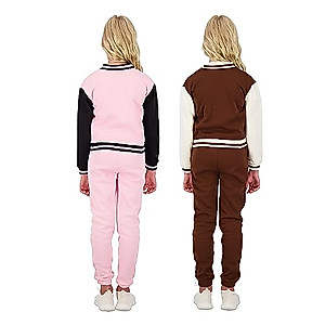 Star Ride Sweet Butterfly Girls 4-Piece Fleece Active Hoodie and Athletic Jogger Sweatpants and Sweatshirt Kids Clothing Set