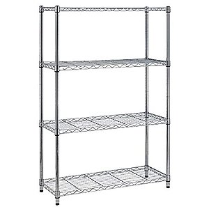 Wire Shelving Unit Heavy Duty Height Adjustable NSF Certification Utility Rolling Steel Commercial Grade for Kitchen Bathroom Office (Chorme, 36" Lx14 Wx54 H)
