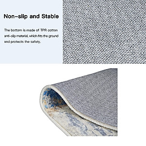 Nisorpa 5×7 FT Area Rug, Washable Living Room Rug Abstract Rug with Non-Slip Backing Bohemian Style for Bedroom Living Room Office