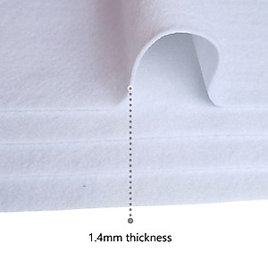 Jtnohx Soft White Felt, Flexible Felt Fabric for Toy Handwork, 12"x12" 20Pcs Felt Sheets 1.4mm Thick for DIY Craft and Sewing Projects