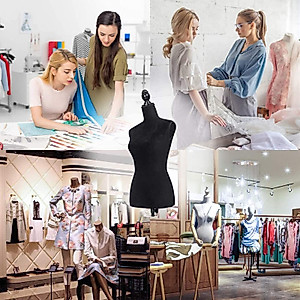 Hkeli Mannequin Torso Female Dress Form Standing Manikin Body Dress 60-67 Inch with Tripod Stand Height Adjustable Woman Body Torso for Sewing Dress Jewelry Display Women, Black