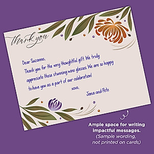 Koko Paper Co Autumn Floral Thank You Cards for Fall Events. 25 Flat Thank You Cards + 25 Bright White Envelopes. Made in the U.S.A.