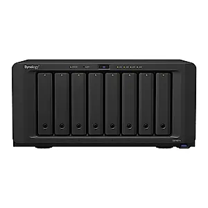 Synology DiskStation DS1821+ NAS Server with Ryzen 2.2GHz CPU, 32GB Memory, 128TB HDD Storage, 1TB M.2 NVMe SSD, 4 x 1GbE LAN Ports, DSM Operating System