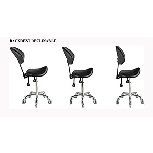 FRNIAMC Adjustable Saddle Stool Chairs With Back Support Ergonomic Rolling Seat For Medical Clinic Hospital Lab Pharmacy Studio Salon Workshop Office And Home