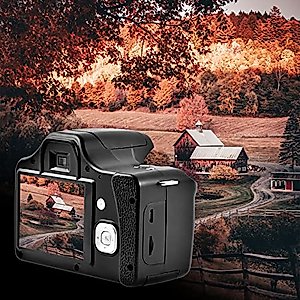 1080P HD Long Focus SLR Camera, 24 Megapixel Digital Camera, Built-in Microphone, 18X Digital Zoom 3 Inch TFT-LCD Electronic Anti-Shake(Black)