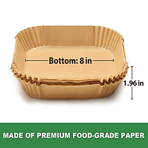 PPUU Air Fryer Liners Disposable, 8 inch Air Fryer Parchment Paper Compatible with COSORI/InstantPot 5-8 QT Air Fryer Oil-Resistant, Resistant to 428°F, Clean in One Second, Reinforced, 125pcs