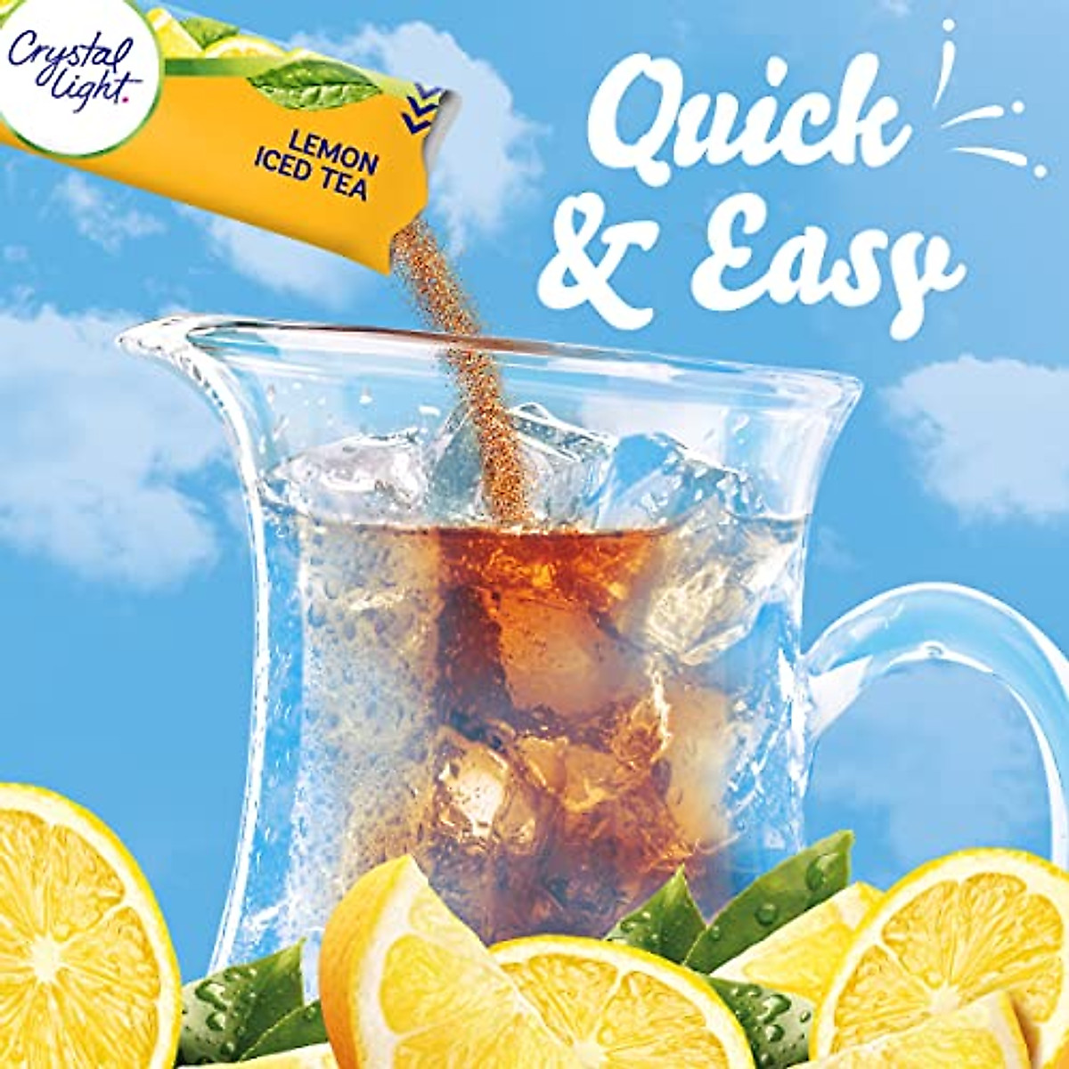 Crystal Light Sugar-Free Lemon Iced Tea Naturally Flavored Powdered Drink Mix, 6 Count (Pack of 12)