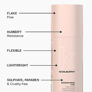 KEVIN.MURPHY SESSION.SPRAY FLEX - Flexible Finishing Hair Spray - For All Hair Types - Lightweight Hold - Humidity Resistant Hair Care - Travel Size - 100 mL / 3.4 fl oz