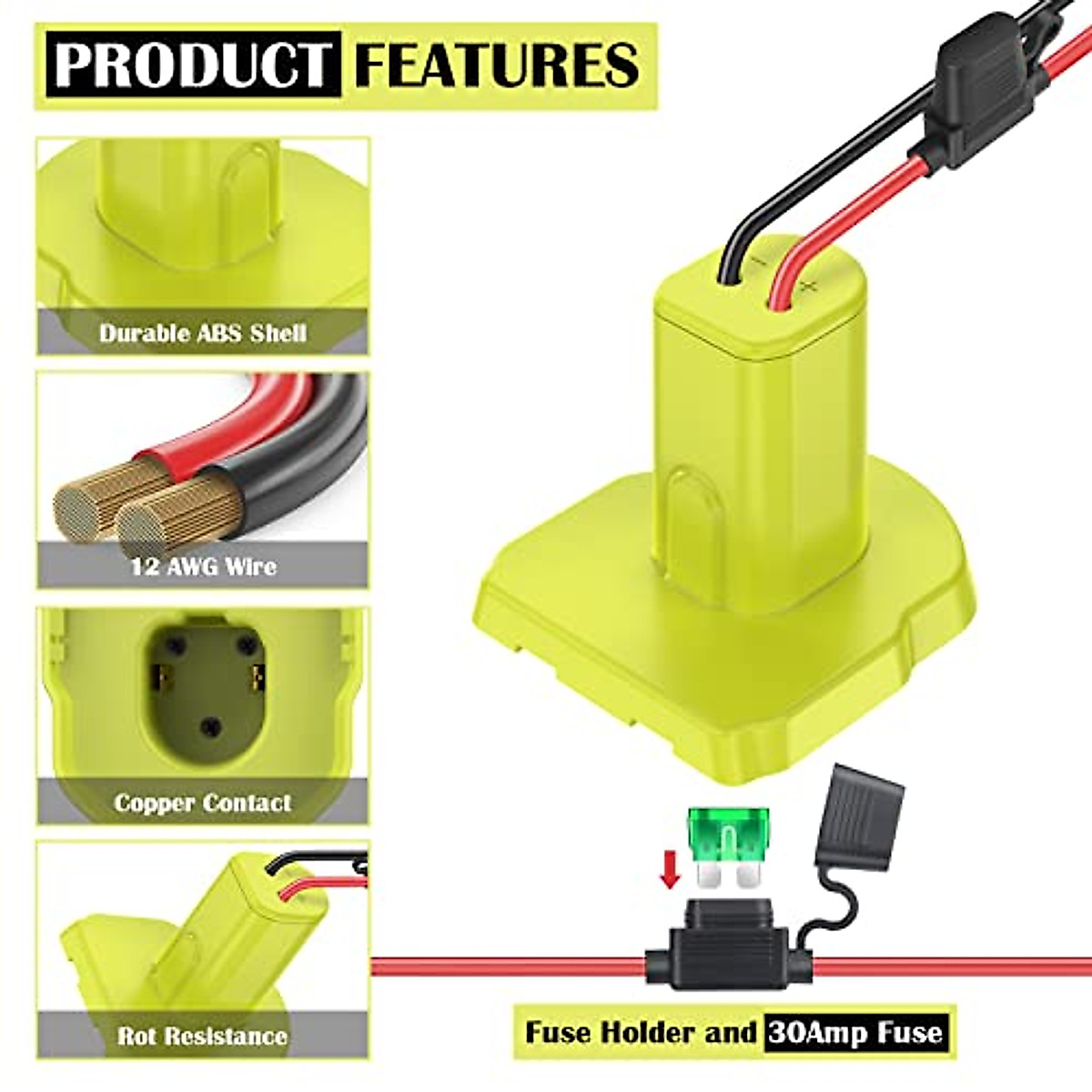 2 Packs Power Wheel Adapter for Ryobi 18V Battery Adapter Power Wheels ...