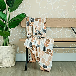 Soft Oversized Stretch Throw Blanket - Super Cozy Adult Size Large Swaddle Blankets for Bed, Sofa, Couch - Lightweight Jersey Knit Comfort Throws 57x72 Inches Long (Cirque Neutral)