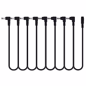 pigtone 1 to 8 Way Daisy Chain Cable Guitar Effect Pedal Power Supply Splitter Cable Adapter Power Cable Black