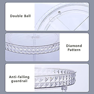 ROWNYEON Rotating Makeup Organizer 2 Tier skincare organizers Bathroom Organizer Perfume Organizer Spinning Cosmetics Organizer for Vanity，Cabinets, Pantry, Fridge, Countertops，Kitchen