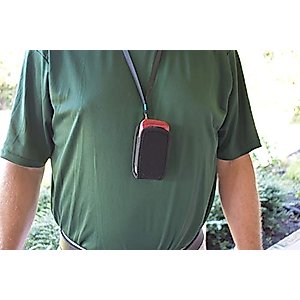 Around The Neck Hanging Open Top Padded, Black Case with Safety Lanyard fits GreatCall Lively Flip Phone,Metal