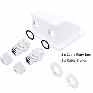 Witproton Waterproof Double Cable Entry Gland,UV Resistance Dual Cable Entry Housing for Rv, Boat,Camper (with 2 Cable Glands)