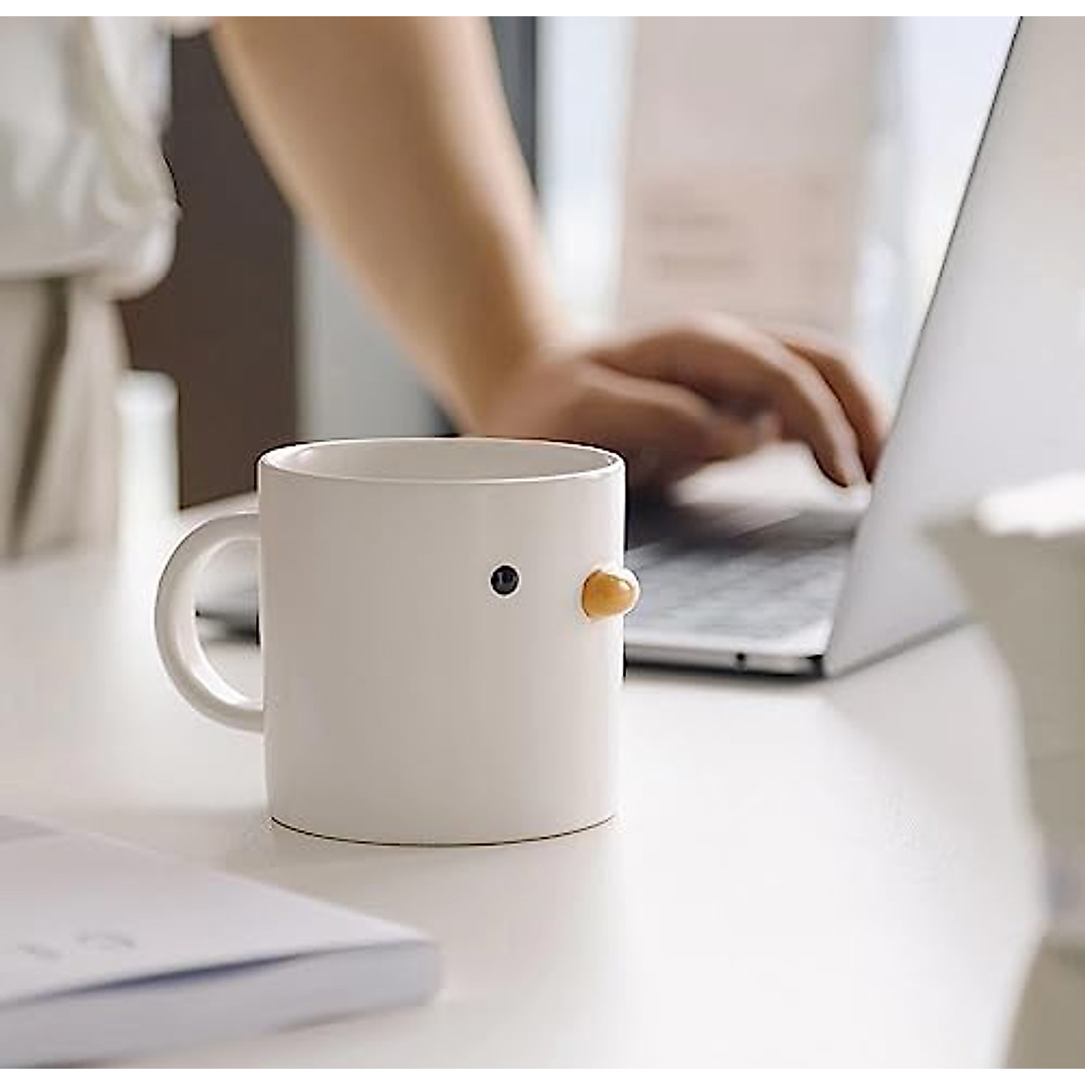 PURROOM Cute Duck Coffee Mug, Handmade Glaze Chick Cup, Safety Ceramic Milk Latte Mugs, 14oz Cute Tea Cup. Best Gifts For Coffee & Mug Collector.