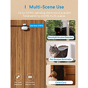 meross Smart WiFi Door & Window Sensor Kit, Support Apple HomeKit, Alexa, Google, SmartThings for Burglar Alert, 328ft Range, Home Automation, Security & Kid Safety, 2.4GHz WiFi, Meross Hub Included