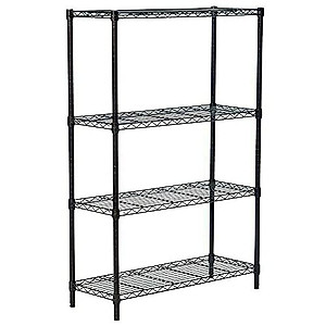 Juggernaut Storage 36" W x 14" D x 54" H Four-Shelf Steel Shelving Unit, 1400 lb Capacity, Black