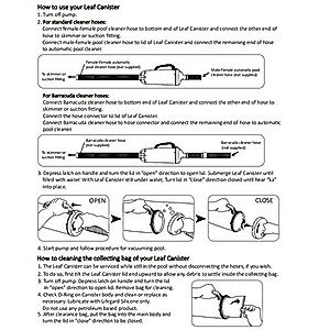 Universal Large In-line Pool Leaf Canister with Mesh Basket Compatible with Hayward, Zodiac Baracuda, Pentair with AXV092 1.5" Hose Connector Adapter Pool and Spa Cleaner (Updated)