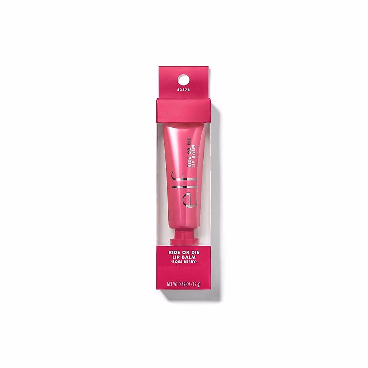 e.l.f. Ride or Die Lip Balm, Ultra-Hydrating Tinted Lip Balm, Infused with Jojoba Oil, Sheer Finish, Boss Berry, 0.42 Oz (12g)
