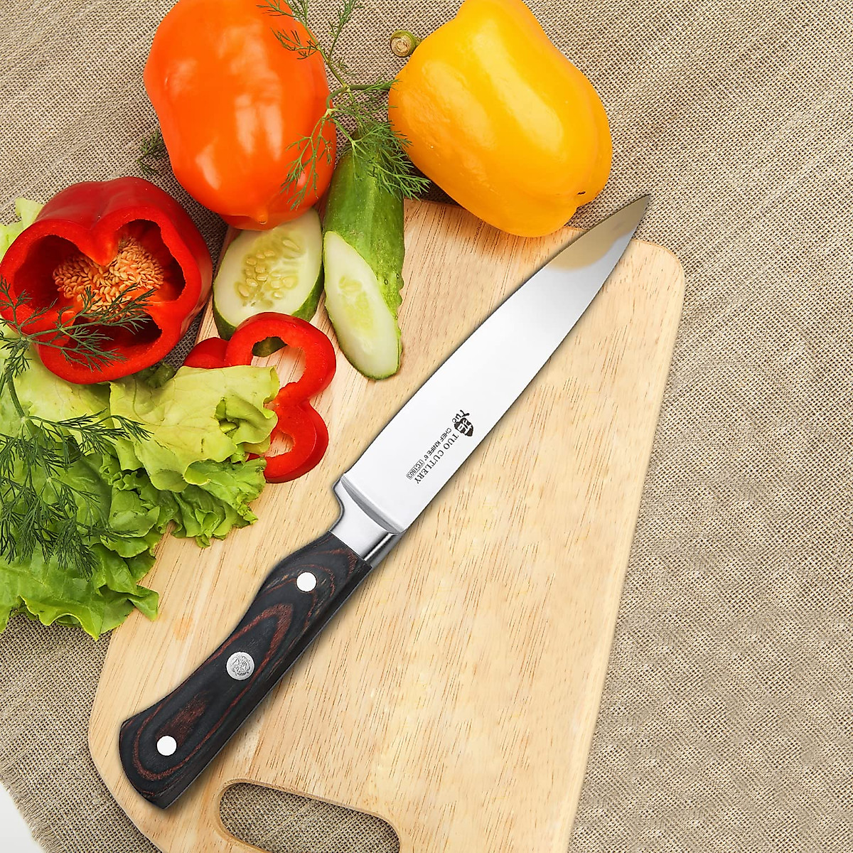 TUO Chef Knife 6 inch-Kitchen Chef's Knife Professional Cooking Knife-German High Carbon Stainless Steel Gyuto Knife-Ergonomic Pakkawood Handle-New Legacy Series