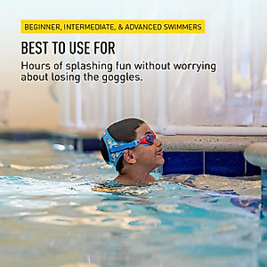 FINIS DragonFly Goggles - Kids Swim Goggles for Ages 4-12 with UV Protection, Buoyant Neoprene Strap, and Durable Lenses - PVC- and Latex-Free - Flamingo