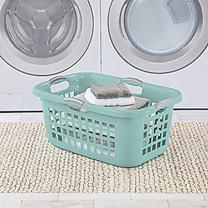 Sterilite 2 Bushel/71 L Ultra Laundry Basket, w/Titanium Handles, 6 Pack, Aqua Chrome 6 Count