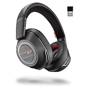 Plantronics - Voyager 8200 UC (Poly) - Bluetooth Dual-Ear (Stereo) Headset - USB-A Compatible to connect to your PC and Mac - Works with Teams, Zoom & more - Dual-Mode Active Noise Canceling