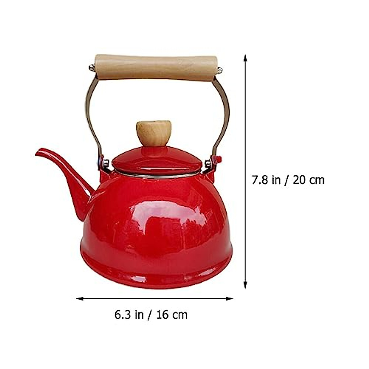 Porcelain Enameled Tea Kettle Enamel Whistle Tea Kettle Teapot with Handle for Stovetop Retro Hot Water Tea Kettle Pot Home Dorm Apartments Camping Coffee Makers (1.4L)