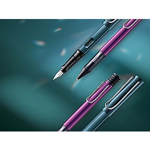 LAMY AL-star black purple - Fountain Pen with ergonomic grip & black steel nib in size M - lightweight aluminum body - including LAMY T 10 blue cartridge - Right-Handed