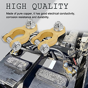 2PCS Brass Battery Terminal Connectors, Battery Cable Ends, Top Post Battery Terminals Clamp Set, Battery Terminal Adapter Car Accessories Compatible with Automotive Car Marine Battery