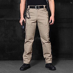 MNXOIA Military Tactical Cargo Pants Men Special Forces Combat Army Pants Sp ex Stretch Pockets Cotton Trousers Gray XL