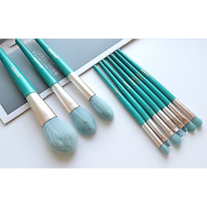 Makeup Brushes, Makeup Kit 10PCS, Make up Brushes Set Blue with Case for Makeup