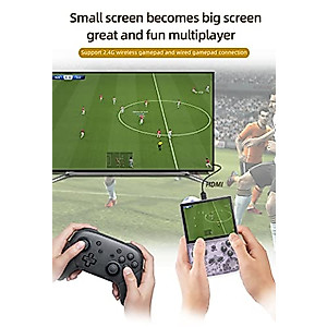 RG35XX Handheld Game Console Linux Garlic OS, HDMI and TV Output 3.5 Inch IPS Screen 64G TF Card 6800+ Classic Games 2600mAh Battery ( (RG35XX-Transparent Purple Latest)