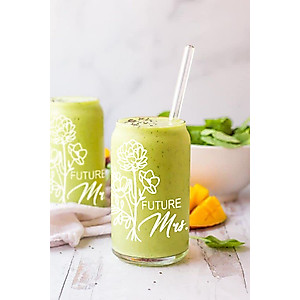 AYERMOYO Bride to Be Gifts-Bridal Shower Gifts-Engagement Gift-Engagement Gifts for Women-Engaged Gifts for Her- Bride Gifts-16 OZ Future Mrs Can Glass