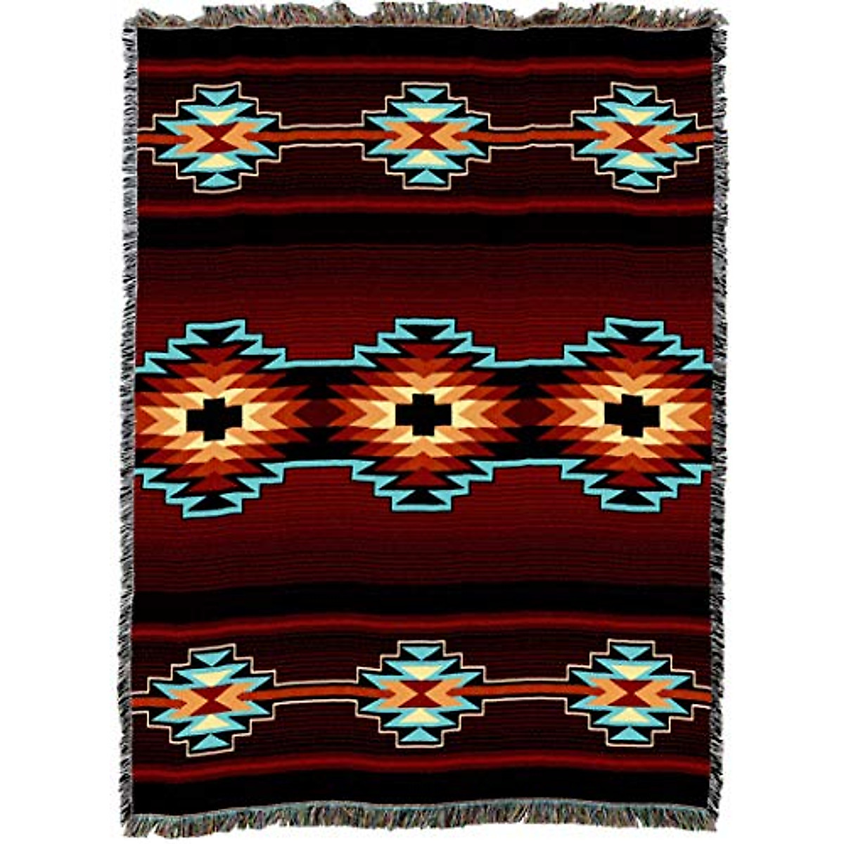 Pure Country Weavers Esme Blanket XL - Southwest Native American Inspired - Gift Tapestry Throw Woven from Cotton - Made in The USA (82x62)