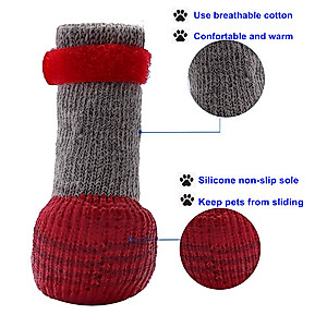 AblePet Dog Boots Waterproof Shoes Breathable Socks, with Anti-Slip Sole and Adjustable Magic Tape All Weather Protect Paws Only Fit for Small Dog(4Pcs)(Red, M)