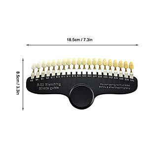 Junco Dental Teeth Shade Guide, Professional Porcelain 3D R-20 Tooth Whitening Shade Chart with 20 Colors