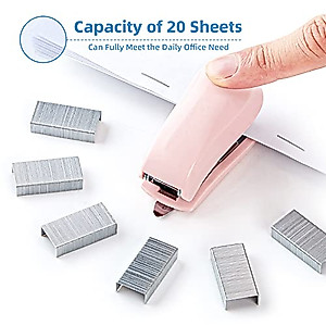 EZWORK Stapler, 20-50 Sheets Capacity with Staples and Staple Remover Set, Desk Stapler Office Staplers (Pink, 20 Sheet)