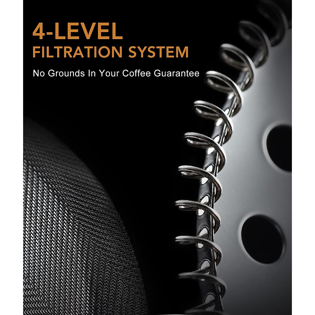 French Press Coffee Maker - 21OZ Classic Glass Coffee Press, Heat-resistant Borosilicate Glass Coffee Pot with 4-Level Disassemble Filters, Portable Cold Brew Coffee Maker for Travel Home Gift(Sliver)