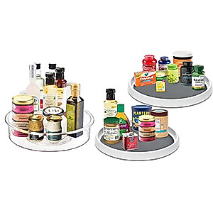 Adoco Lazy Susan Organizer, 12 inch Clear Lazy Susan Turntable Organizer for Cabinet - Kitchen Pantry Organization and Storage