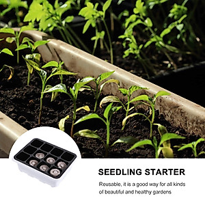 GANAZONO White Serving Tray 12pcs Garden Propagator Set Tray Kits with 12 Cell and Cubes Starter Tray with Dome and Base Plant Germination Tray for Growing and Cloning Flower Pot Trays