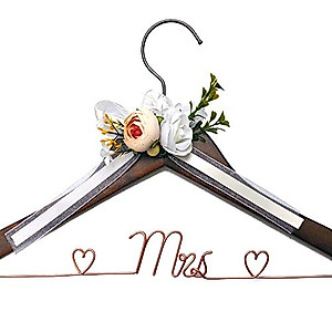 Wedding Dress Hanger, Wife Hanger, Bride Hanger, Bride Wedding Gift, Wooden and Steel Wire Hanger