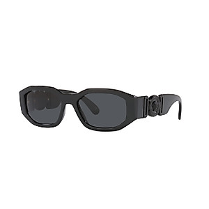 Versace Unisex Sunglasses Black Frame, Dark Grey Lenses, 53MM