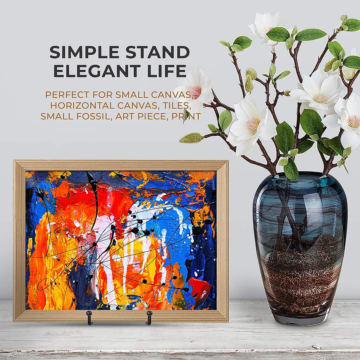 TR-LIFE 4 Pack 4.5 Inch Plate Stands for Display - Plate Holder Display Stand + Metal Frame Holder Stand for Picture, Decorative Plate, Book, Photo Easel (Black 4 Pack)