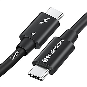 Cable Matters [Intel Certified] 40Gbps Thunderbolt 4 Cable 2.6ft with 8K Video and 240W Charging - 0.8m, Compatible with USB4, Thunderbolt 3 Cable and USB-C