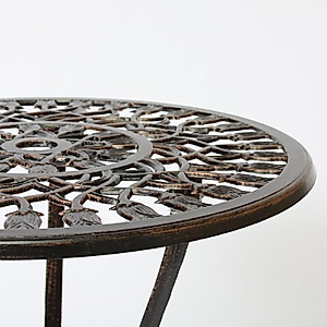 Best Selling Nassau Cast Aluminum Outdoor Bistro Furniture Set, Brown, 23 by 23 by 26