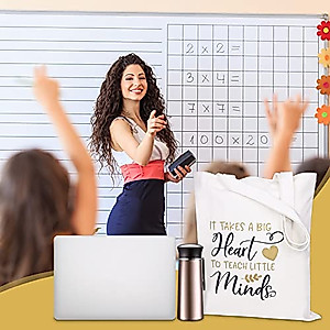 HNSHAG Teacher Appreciation Gifts - Teachers Tote Bag Canvas with Pocket for Women - Teachers Bags and Totes for Work - Student Teacher Gifts for Teachers Day Birthday